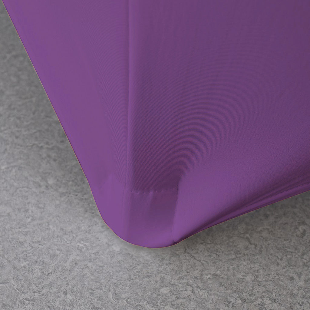 Purple 6 ft. 72inch Round Spandex Tablecloth Fitted Stretch Table Cover