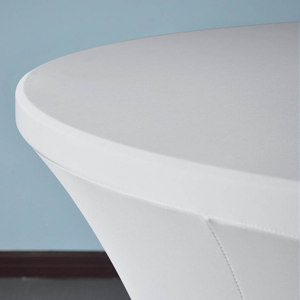 White 5 ft. 60inch Round Spandex Tablecloth Fitted Table Cover