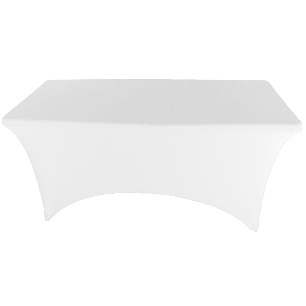 White 6' ft. Open Back Spandex Fitted Tablecloth Stretch Table Cover
