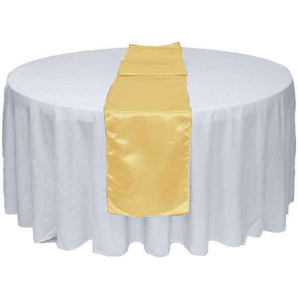 Champagne Satin Table Runner 12" x 108" for Wedding Party