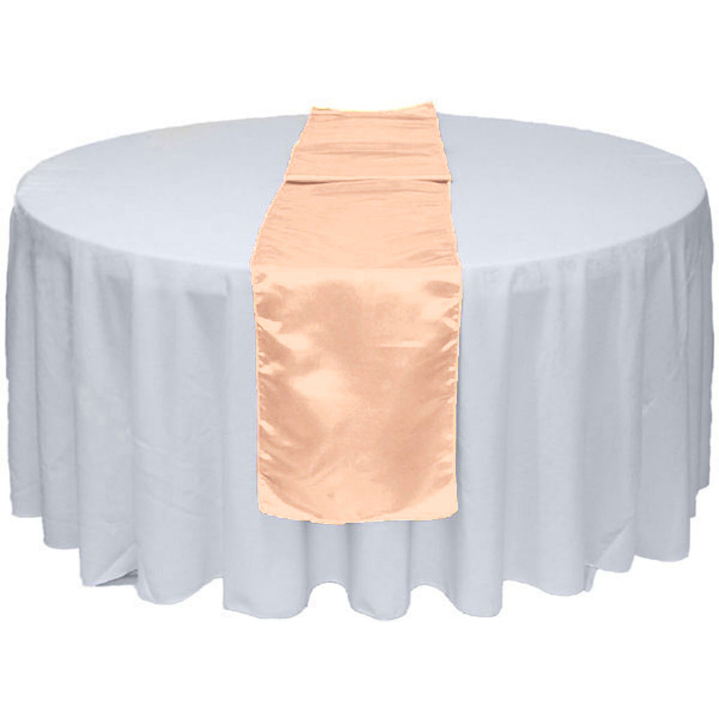 Peach Satin Table Runner 12" x 108" for Wedding Party