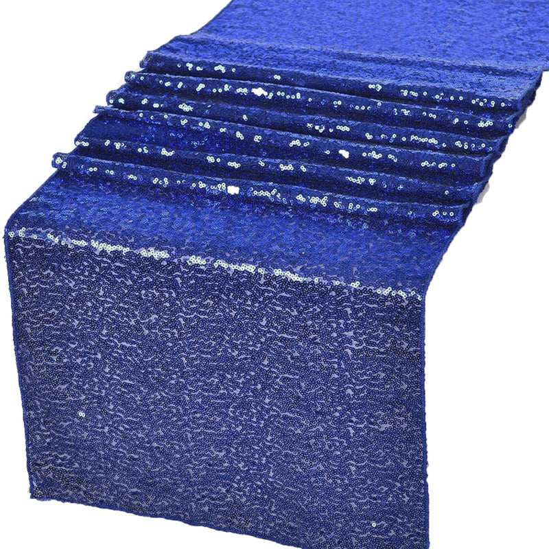 GW Linens Royal Blue Glitz Sequin Table Runners 12" x 108"