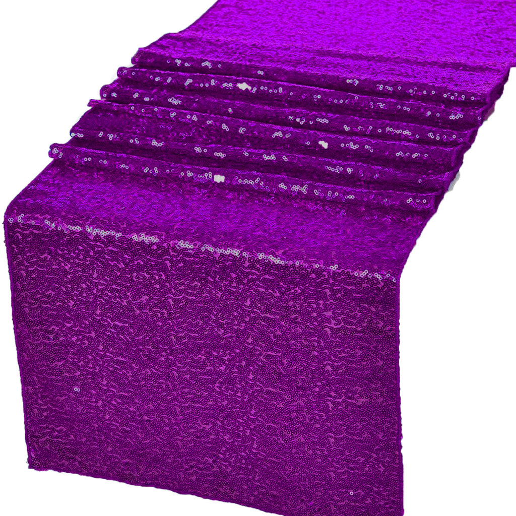 GW Linens Purple Glitz Sequin Table Runners 12" x 72"